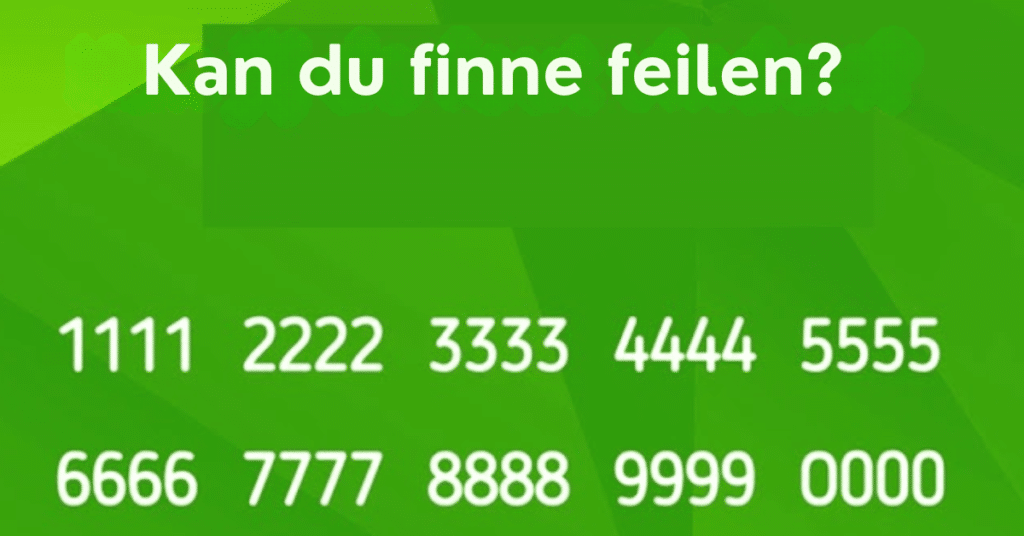 Dette er vanskelig! Kan du finne feilen på bildet nedenfor?